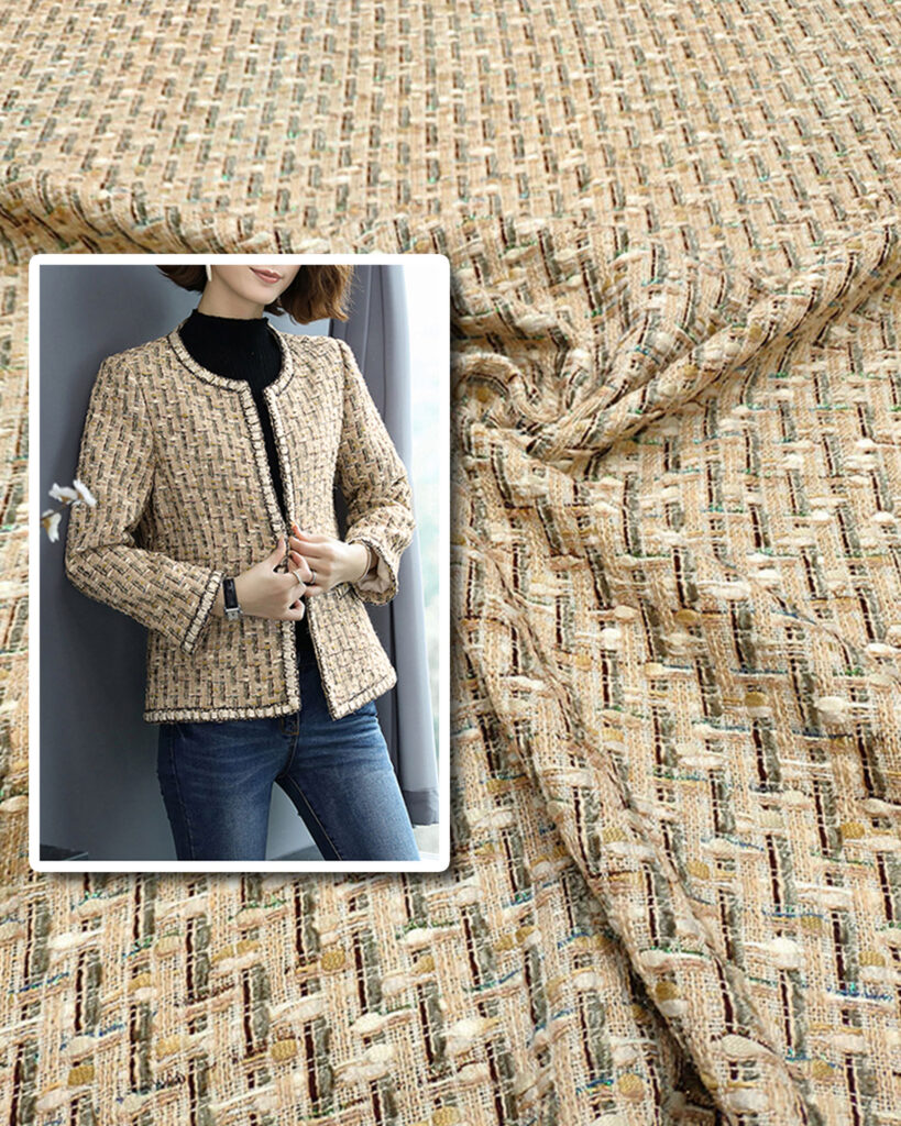 Beige tweed fabric #99519 - Design My Fabric